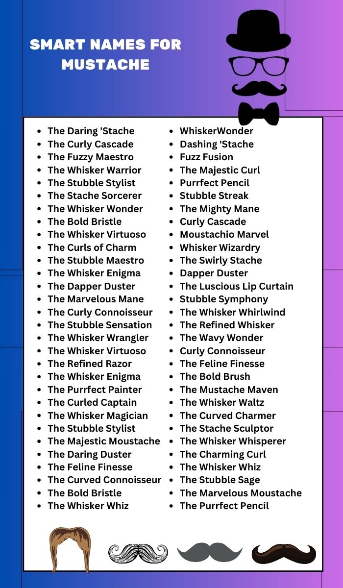 200+ Funny mustache name ideas - Free AI Funny Names Generator