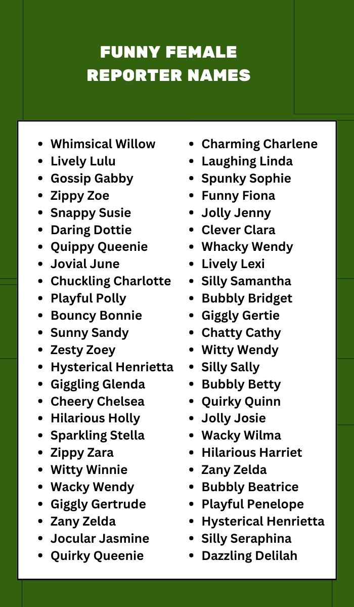 230+ Funny reporter names - Free AI Funny Names Generator