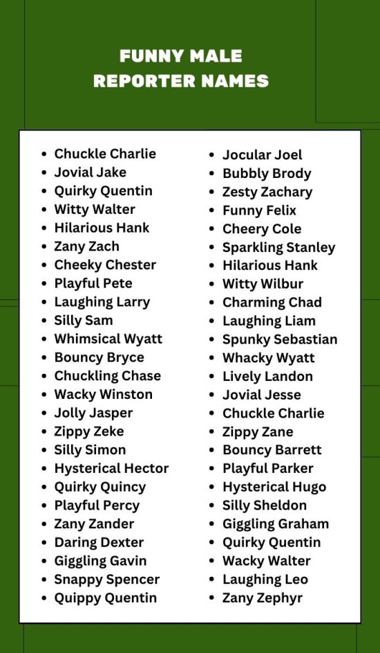 230+ Funny reporter names - Free AI Funny Names Generator