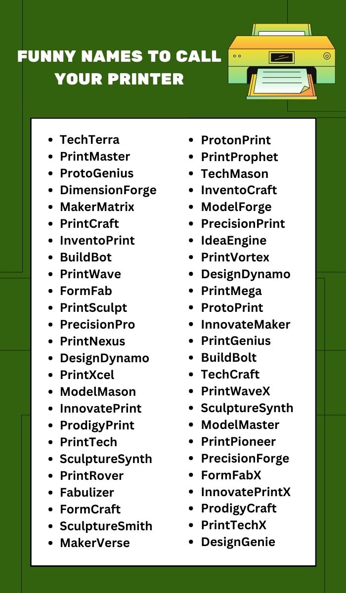 210+ Funny printer names - Free AI Funny Names Generator