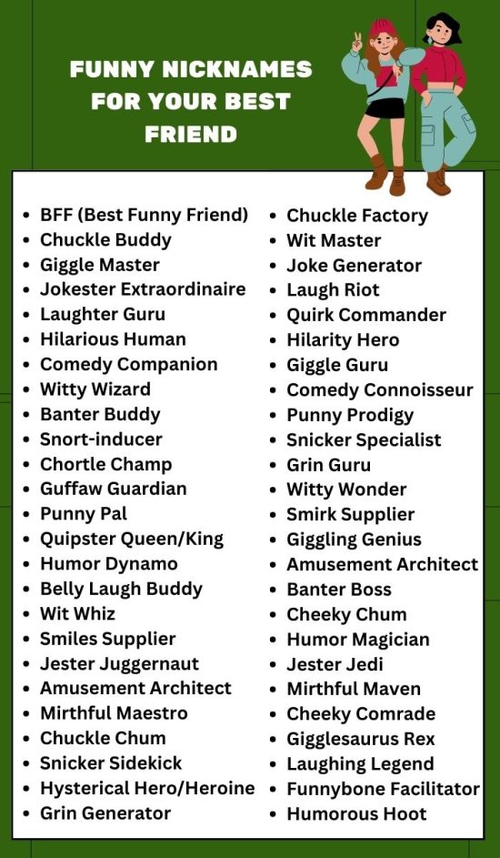 450+ Funny Nicknames for Your Best Friend - Free AI Funny Names Generator
