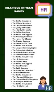 190+ Funny HR team names You Can’t Ignore - Free AI Funny Names Generator