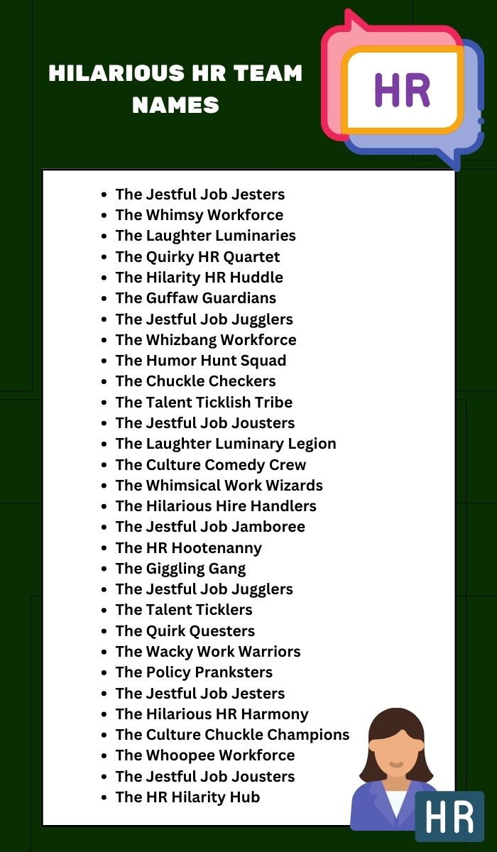 190+ Funny HR team names You Can’t Ignore - Free AI Funny Names Generator